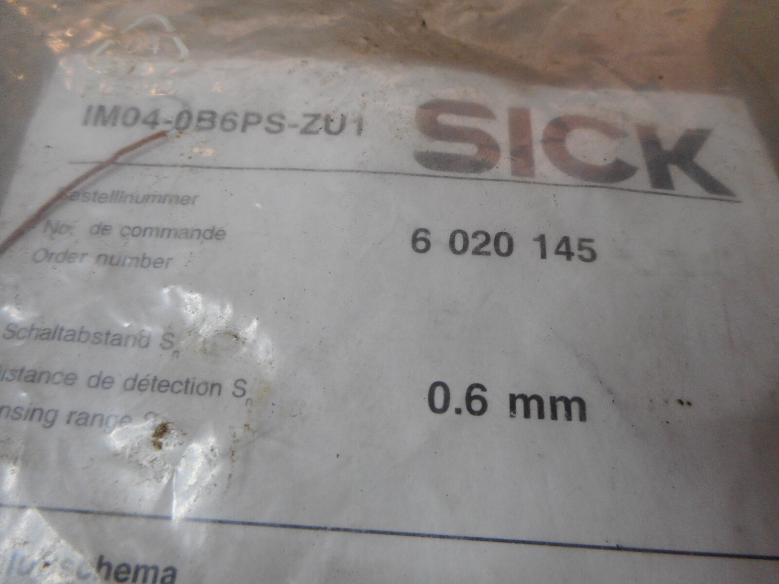 SICK -- INDUCTIVE PROXIMITY SENSOR -- 6020145 -- IM04-0B6PS-ZU1 | eBay UK