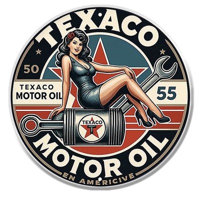 STICKER TEXACO CARBURANT TEXAS GARAGE PISTON PINUP PIN UP MOTOR OIL USA ...