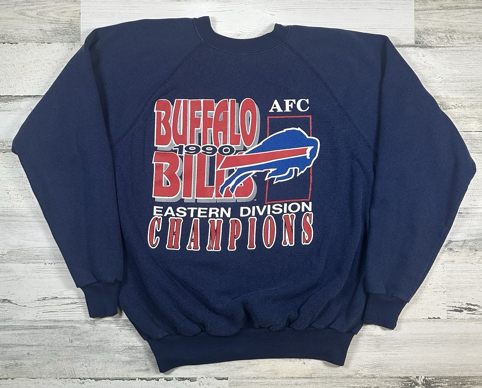 Vintage Buffalo Bills Sweatshirt Mens Large Blue NFL Football AFC ...