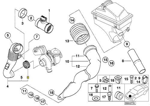 BMW Turbo Air Intake Hose Pipe Line Seal Gasket Ring 13712247398 New ...