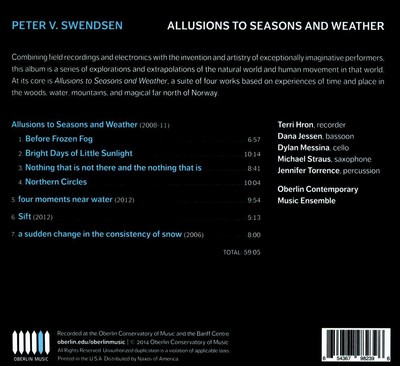 PETER V. SWENDSEN: ALLUSIONS TO SEASONS AND WEATHER NEW CD 654367982396 ...