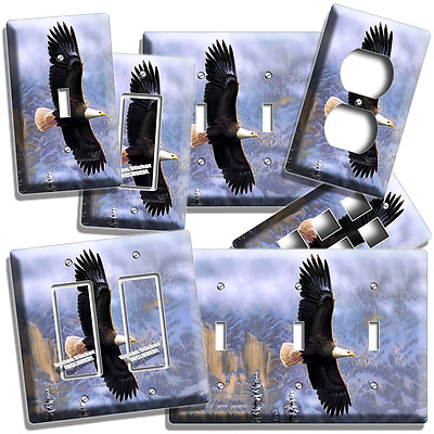 AMERICAN BALD EAGLE LIGHT SWITCH OUTLET WALL PLATE BEDROOM HOME HOUSE ...