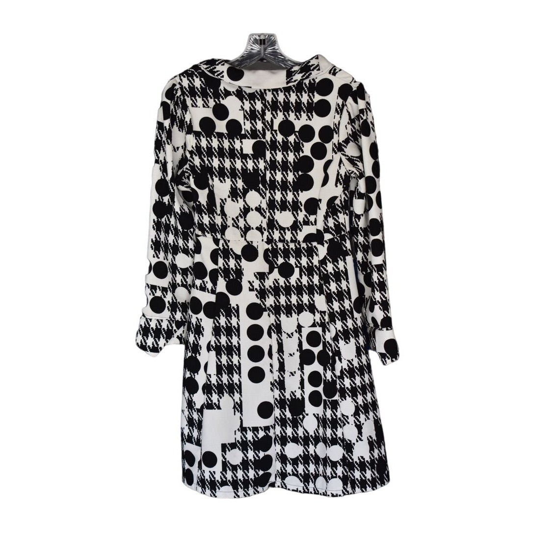 Women's Hot Mama Black White Mod Dress Polka Dot & Squares S | eBay