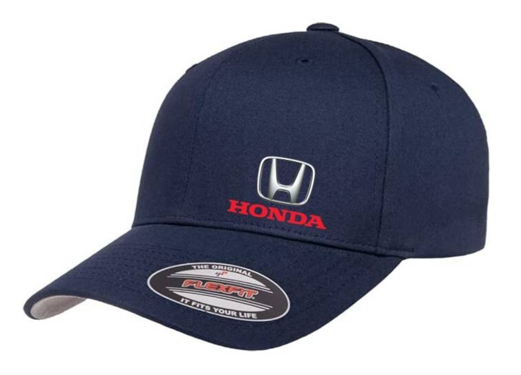 Honda Car Motor Civic Side Logo Cap 5001 Navy Flexfit Baseball Hat S/M ...