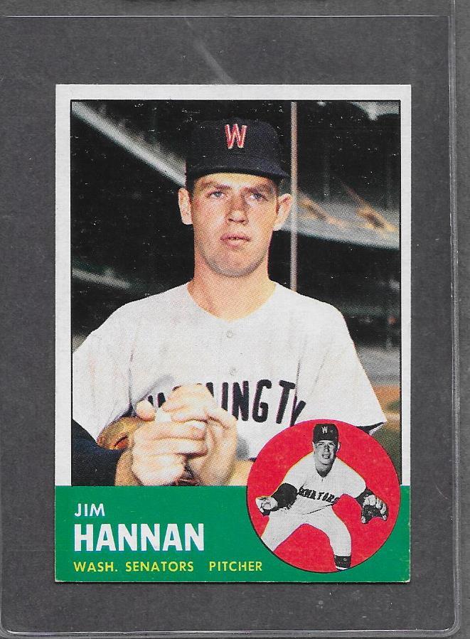 1963 Topps Baseball #121 Jim Hannan EXMT *0121F | eBay