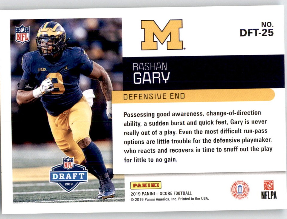 2019 Score NFL Draft Rashan Gary Rookie RC PWE Insert Packers #25 | eBay