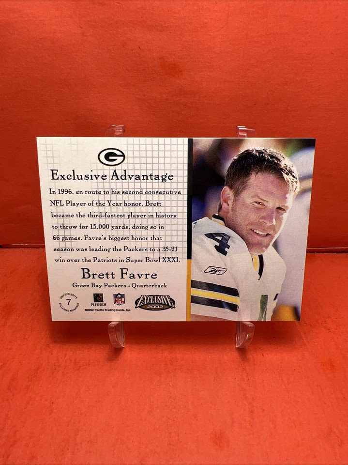 2002 Pacific Exclusive Exclusive Advantage Brett Favre 7 HOF Gem Mint ...