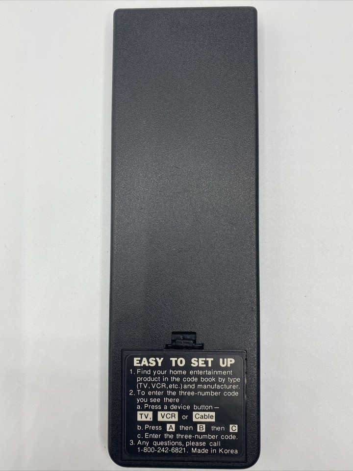 Vintage ONE FOR ALL URC-2000 VCR CABLE TV Remote Control Cleaned ...