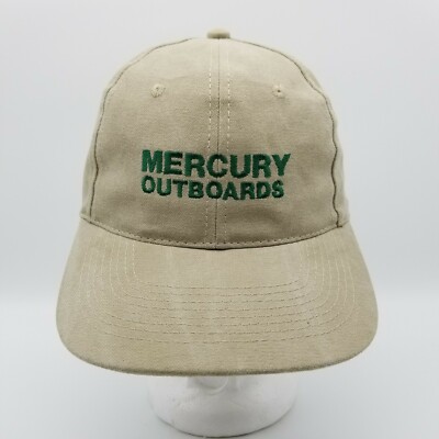 Vintage Mercury Outboard Embroidered Cap Dad Hat Tan Strapback ...