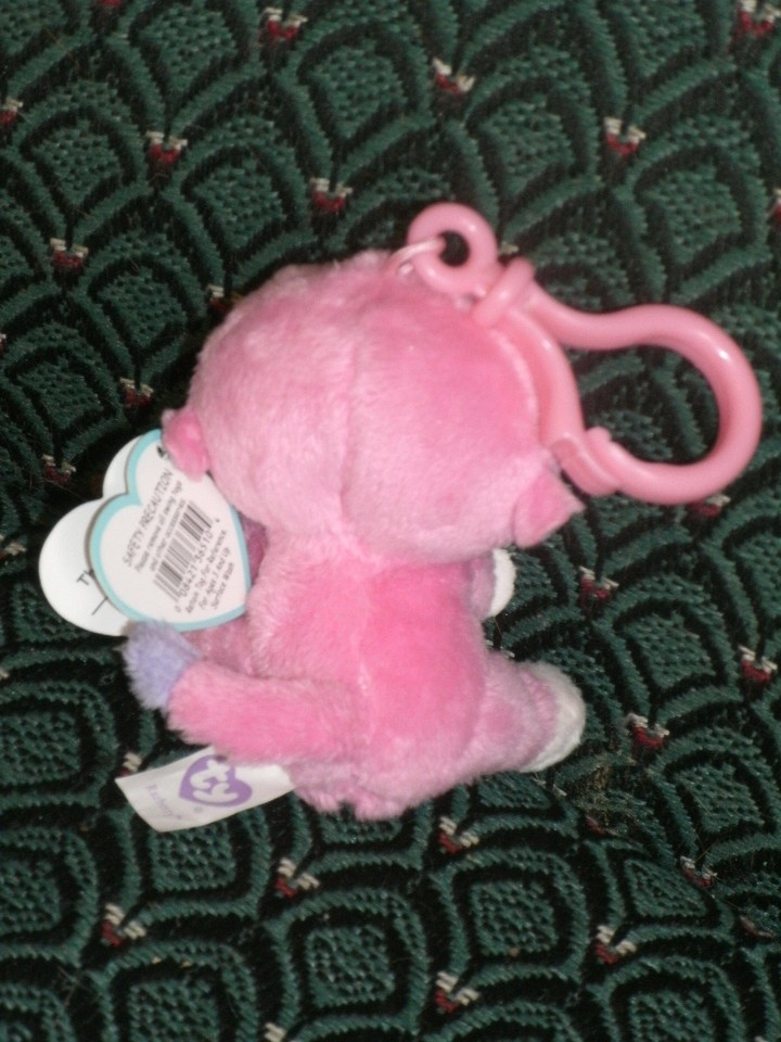 Ty Beanie Boo 3" clip RAZBERRY (PINK MONKEY) Mint/Mint tag * RARE ...