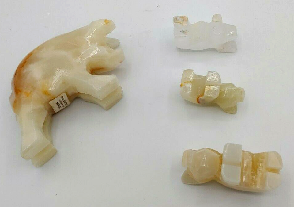 Carved Stone Onyx Pigs Mexico Set of 4 | eBay