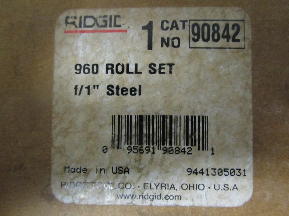 Ridgid 90842 - 960 Roll Set for Model 960 Roll Groover, 1" Schedule 10 ...