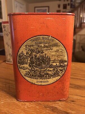 Vintage Gunpowder Advertising Tin American Powder Mills Dead Shot FFG ...