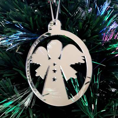 Round Angel Christmas Tree Decorations Mirrored | eBay Australia