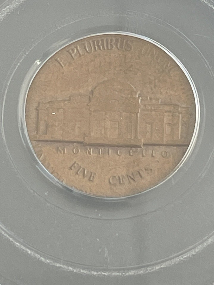 1980-P JEFFERSON 5 CENT STRUCK ON CENT PLANCHET MINT ERROR PCGS MS-63 ...