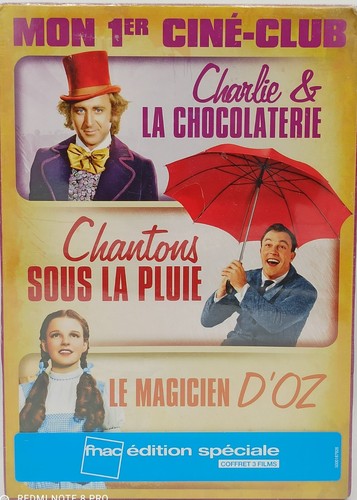 COFFRET 3 DVD CHARLIE & CHOCOLATERIE + MAGICIEN D'OZ + CHANTON neuf ...