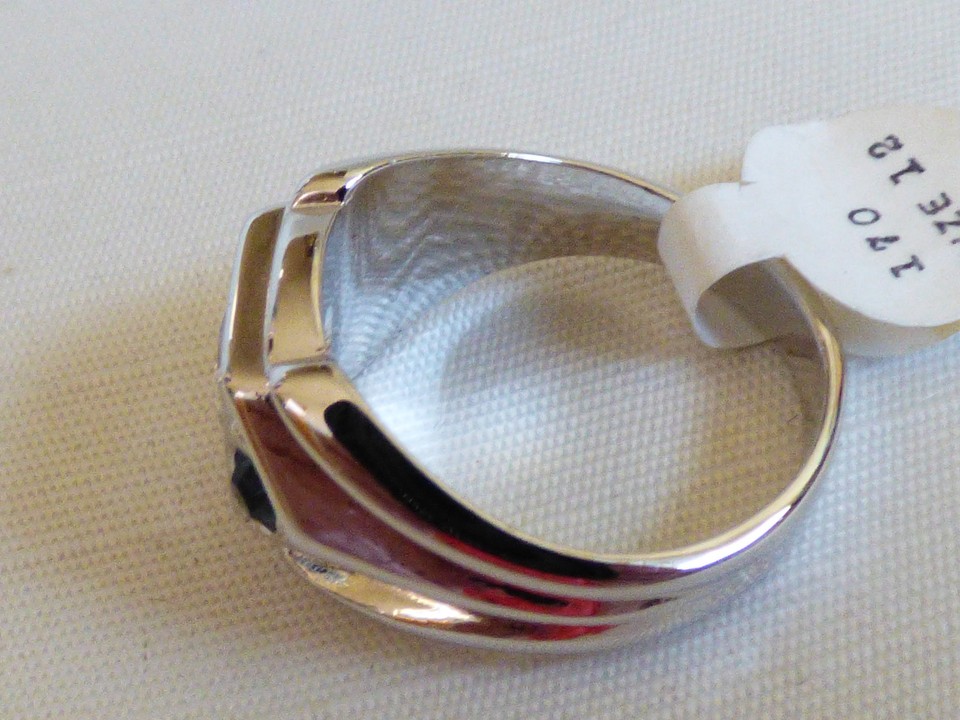 VTG NW 14k White Gold Electroplate Uncaclad Synthetic Diamond Sapphire ...