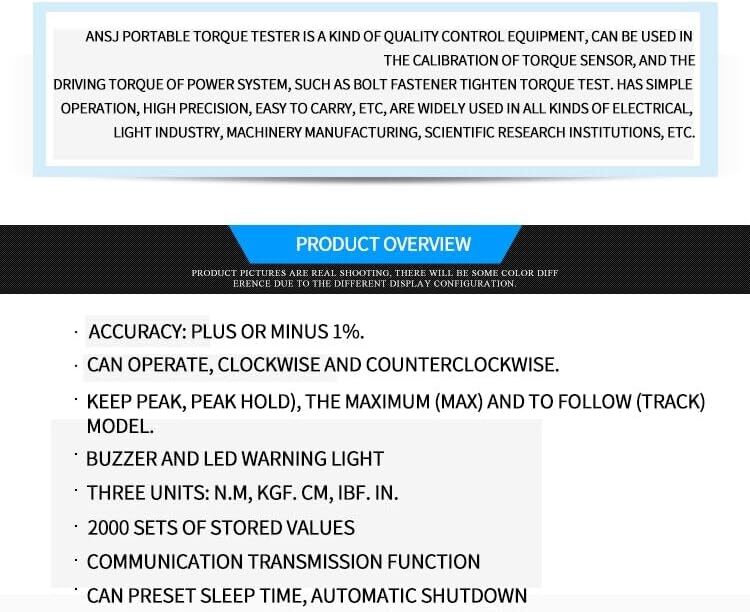Portable Torque Tester Calibrator Torque Wrench Tester with 220.0~2200 ...