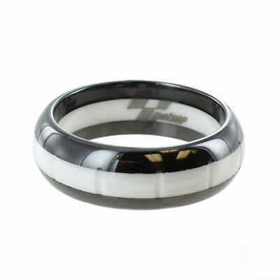 Rochet Roma MotoGP Black W/ White Stripe Ceramic Band Style Ring Size ...