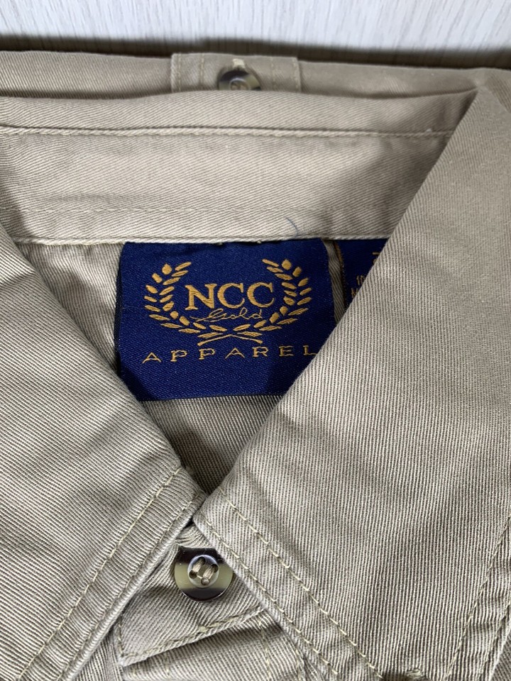NCC Apparel Gold Mens Shirt Jacket Size 2X Short Sleeve GYM RAT Logo ...