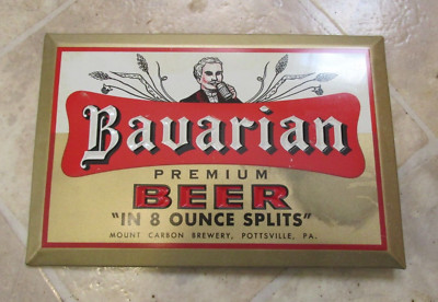 BAVARIAN BEER TIN ON CARDBOARD BEER SIGN | eBay