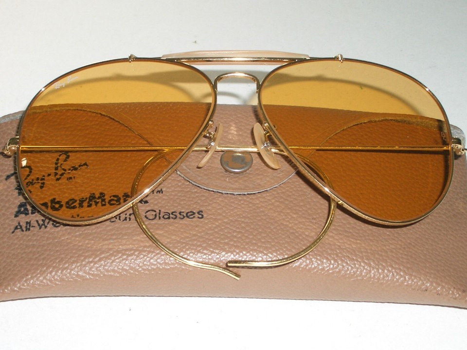 1980's 62MM VINTAGE B&L RAY-BAN GP AMBERMATIC OUTDOORSMAN II AVIATOR ...