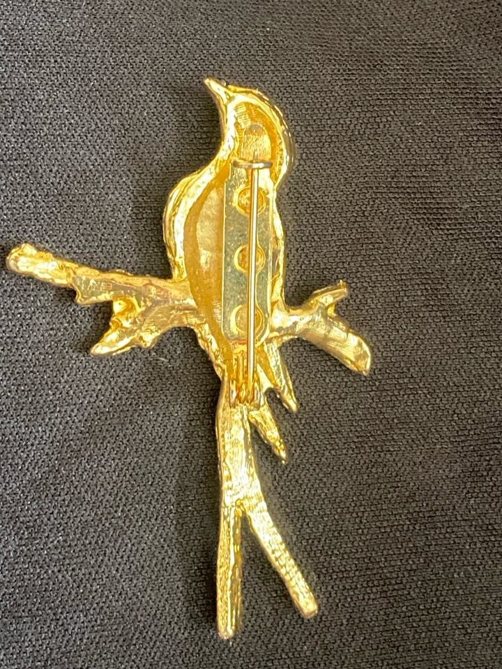 Vintage Bird Sphinx Brooch Pin Gold Plate Enamel | eBay