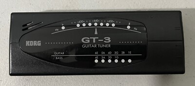 Korg GT-3 Portable Auto Guitar Tuner Bass DC 9V LED Light Indicator ...