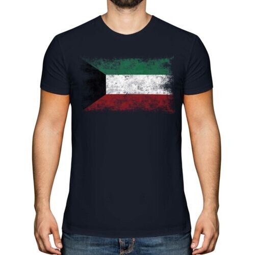 KUWAIT DISTRESSED FLAG MENS T-SHIRT TOP AL-KUWAYT FOOTBALL KUWAITI GIFT ...