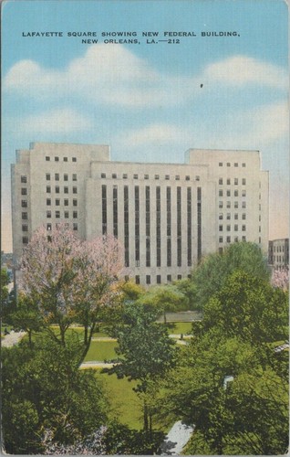 Lafayette Square Federal Building New Orleans LA Linen Vintage Post ...