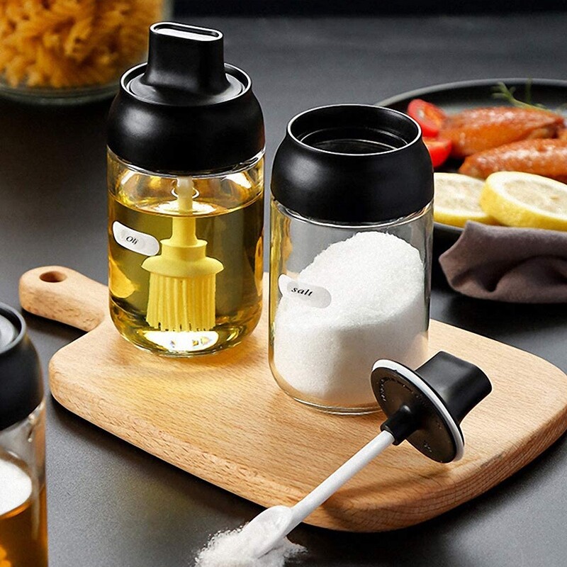 Condiment Container Seasoning Box Set of 2 Spice Jars Salt Sugar ...