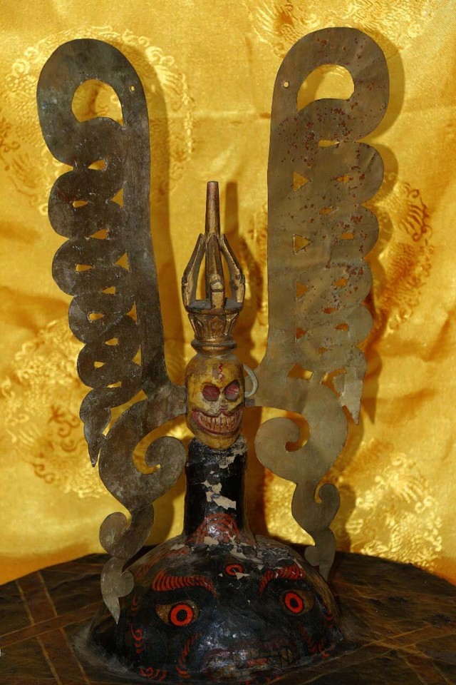 Real Rare Tibet 1800s Old Antique Buddhist Ritual Painted Lama Buddha ...