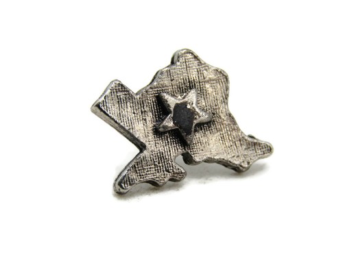 Texas State Pin Black Star Center Silver Tone | eBay