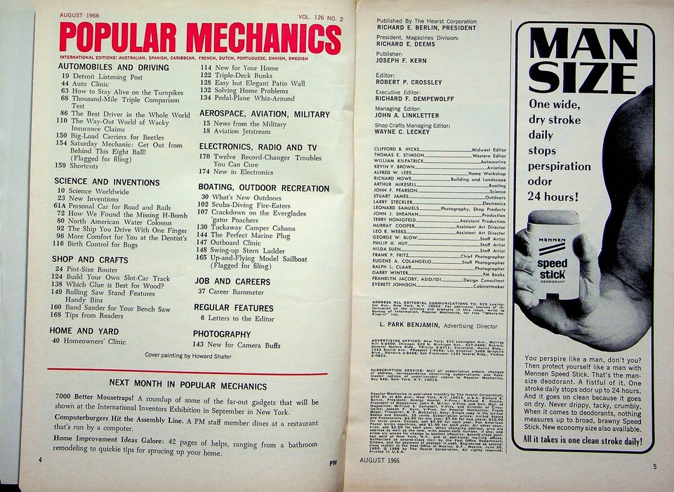 Popular Mechanics Magazine August 1966 Finding Missing H Bomb Hydrogen ...