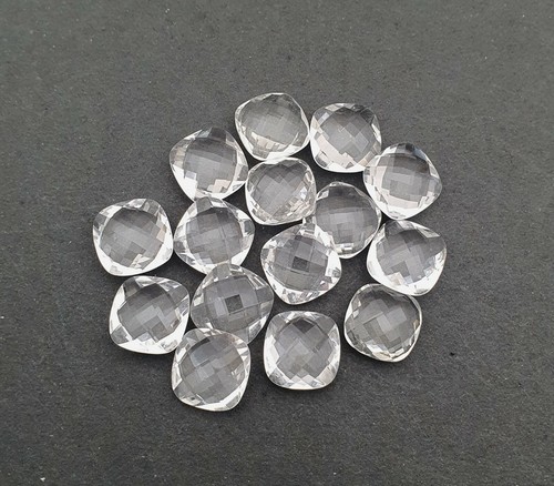 129 CT Natural Crystal Quartz Square Cushion Checker Cut Gemstone 15 ...
