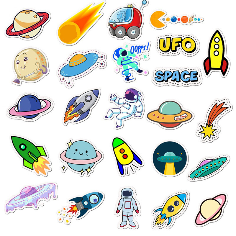 50pcs Waterproof Planet Sticker For Phone Laptop Skateboard ...