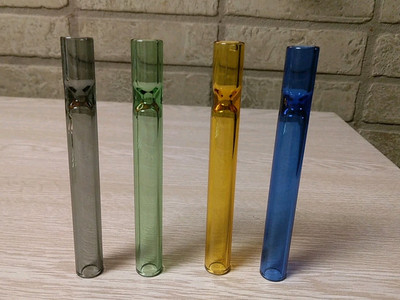 10-piece Thick Pyrex Glass Chillum Tobacco Pipe, Smoking pipe, Smooth ...