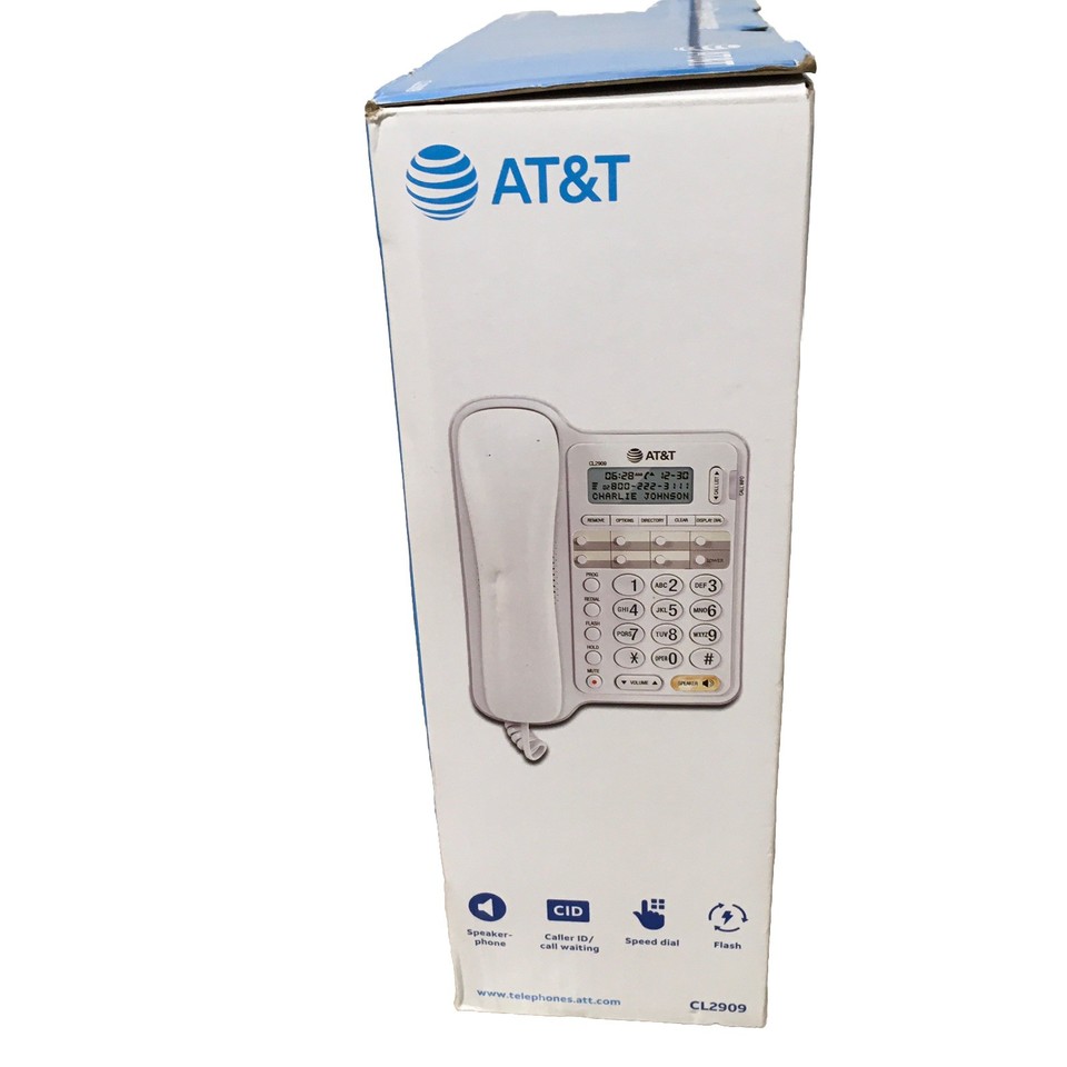 AT&T Corded Speaker Phone With Caller ID/ Call Waiting White #2909 | eBay