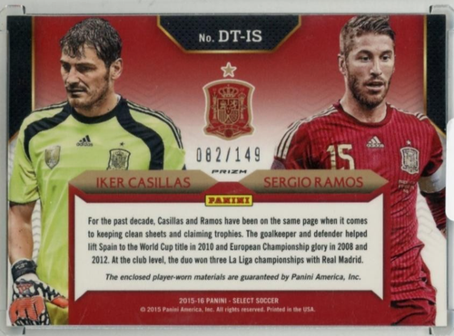 2015-16 Panini Select - Double Team Memorabilia Sergio Ramos, Iker ...
