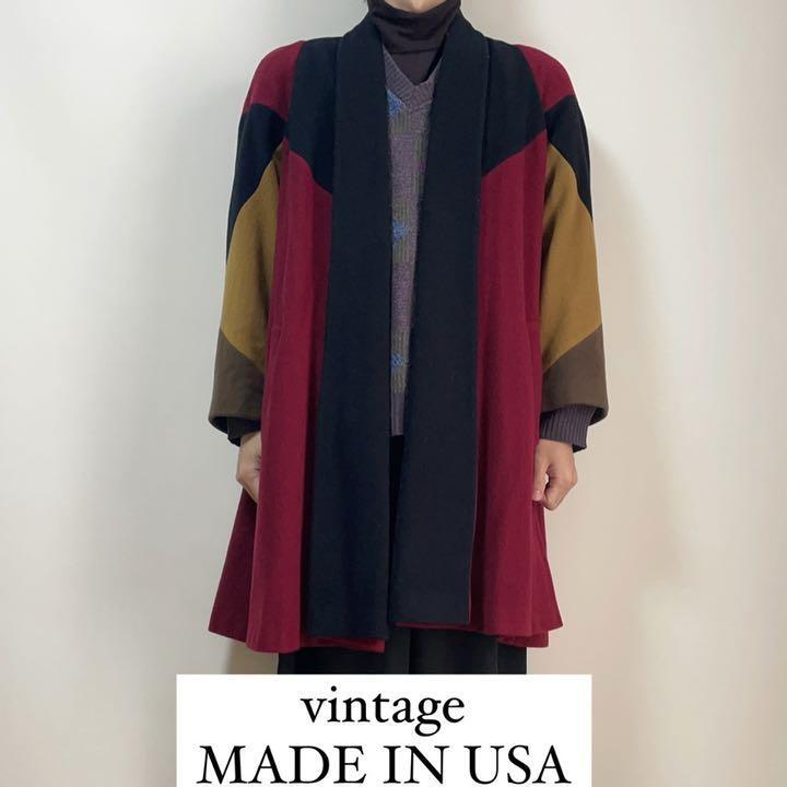 [Japan Used Fashion] Patchwork Design Coat - Gem