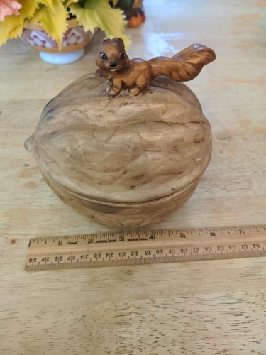 Vintage Squirrel Walnut Nut Candy Walnut Trinket Dish Mid-Century | eBay