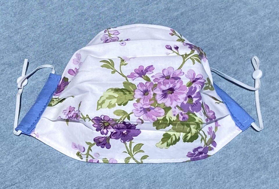 Fabric Face Mask, Purple Flower #1 | eBay