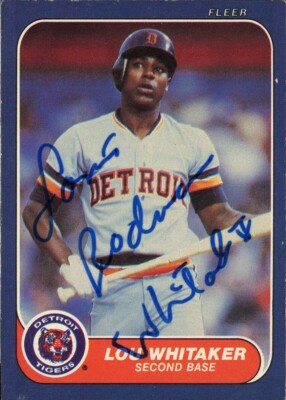 1986 Fleer LOU WHITAKER Signed Card autograph AUTO TIGERS | eBay