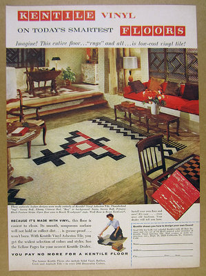 1960 Kentile Vinyl Asbestos Tile thunderbird floor design photo vintage ...