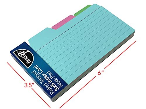 FindIt Tabbed Index Cards for Office Organization - Pack of 36 Assorted ...