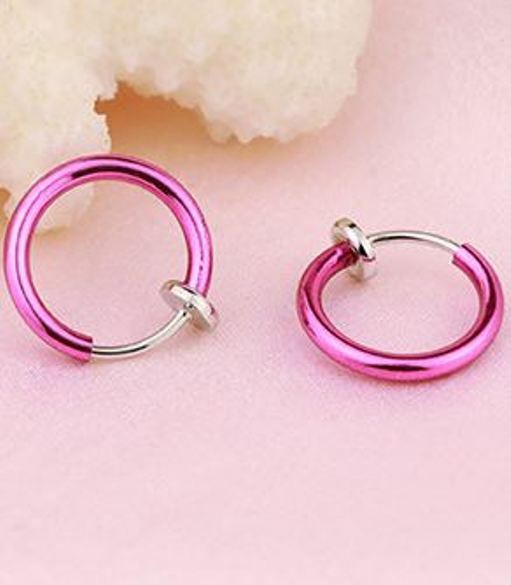 1 Pair Spring Clip On Hoops Earrings ½" or 13MM 9 Colors Men Women | eBay