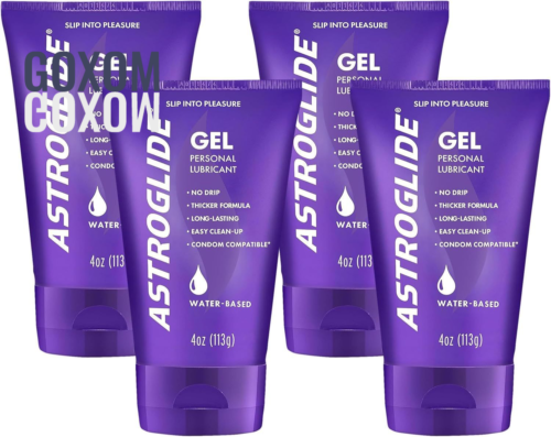 Astroglide Gel Water-Based Lubricant 4 Oz Pack of 4 Long-Lasting Condom ...