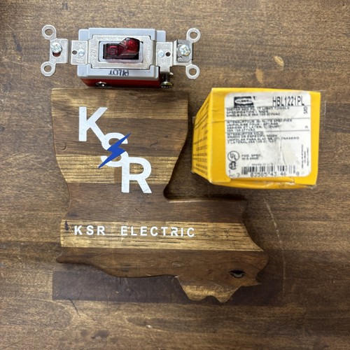 *New* Hubbell HBL1221PL Pilot Light Red Wall Toggle Switch 1-Pole 120 ...