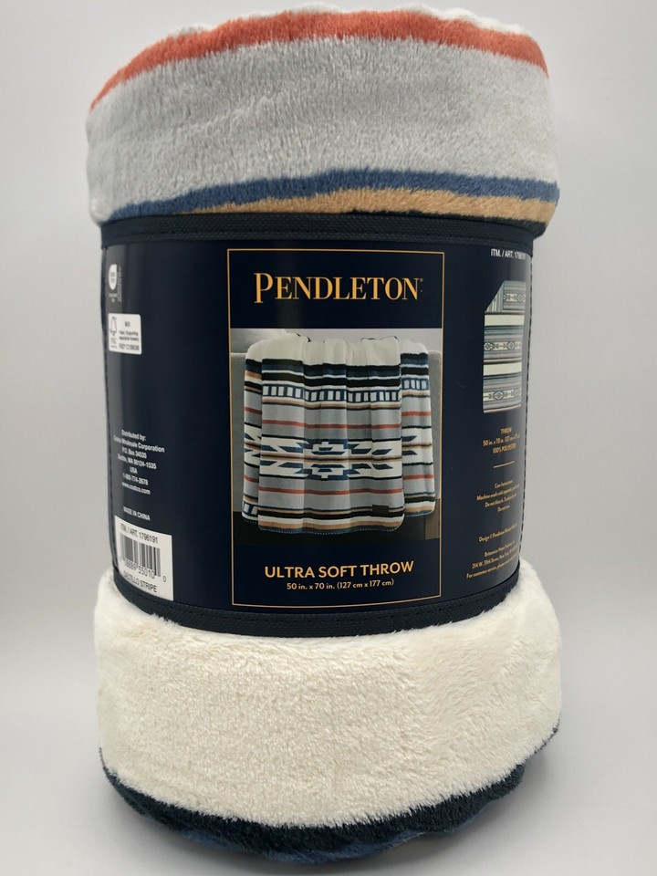 PENDLETON Saltillo Stripe 50"x70" Multi-Color Native Motif Soft Throw Blanket | eBay