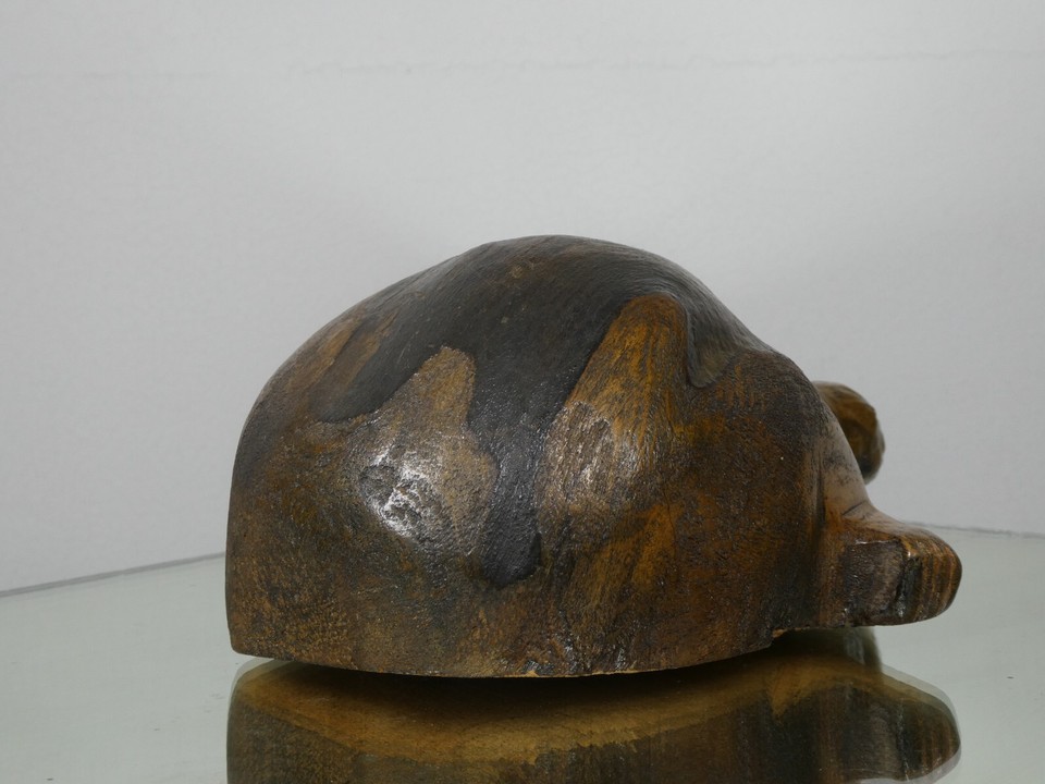 Antique Folk Art 20th c Grotesque Statue Carved Burl Root Wood Turtle ...